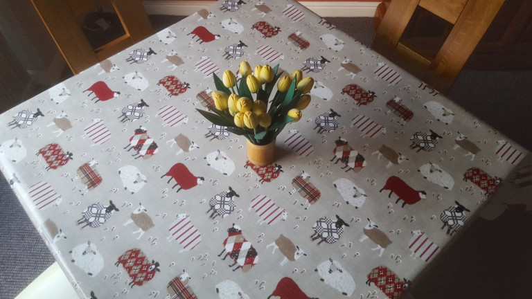 Baa Baa Berry Gloss Oilcloth Tablecloth - Order Online | Only Oilcloth